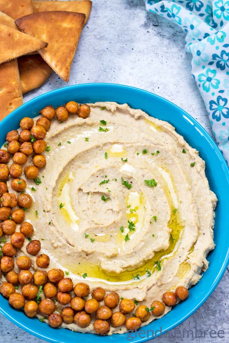 Creamy Hummus Recipe with Roasted Garlic - Glenda Embree
