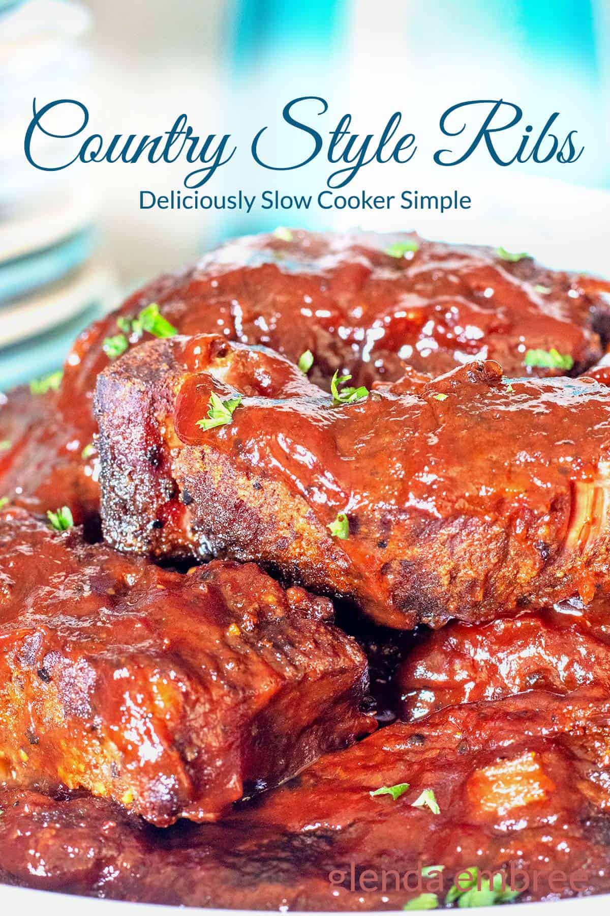 BBQ Country Style Ribs Recipe in Your Slow Cooker - Glenda Embree